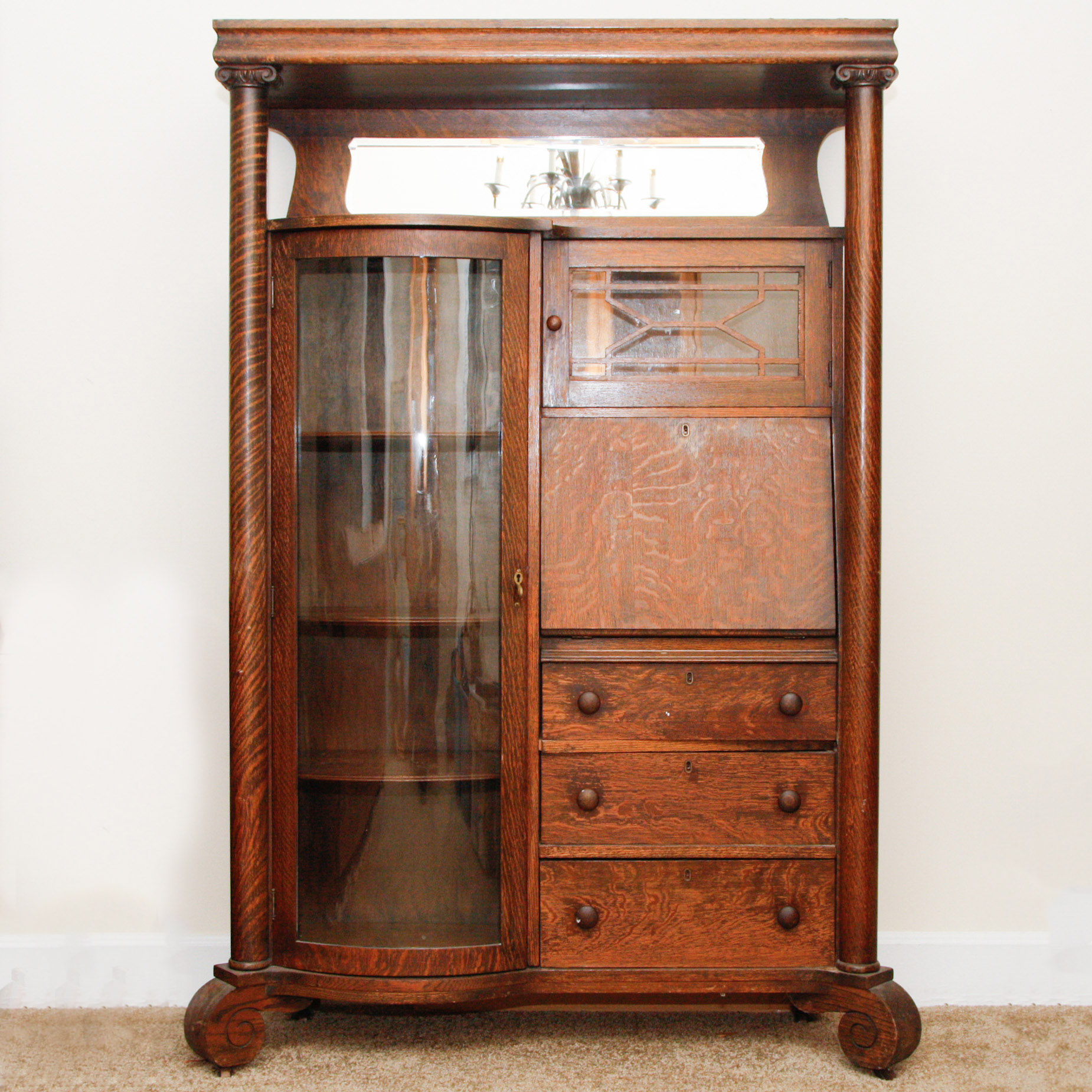 Early 20th C. Larkin Quartersawn Oak Secretary Desk : EBTH