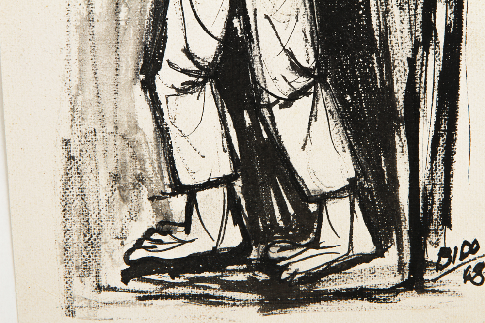 Cándido Bidó Signed Pen and Ink Drawing on Board | EBTH