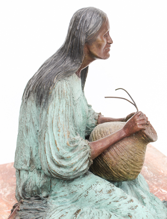 Ann Froman Limited Edition Bronze Sculpture "Apache Basketweaver" | EBTH