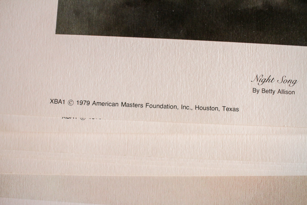 After Betty Allison Offset Lithograph "Night Song" | EBTH