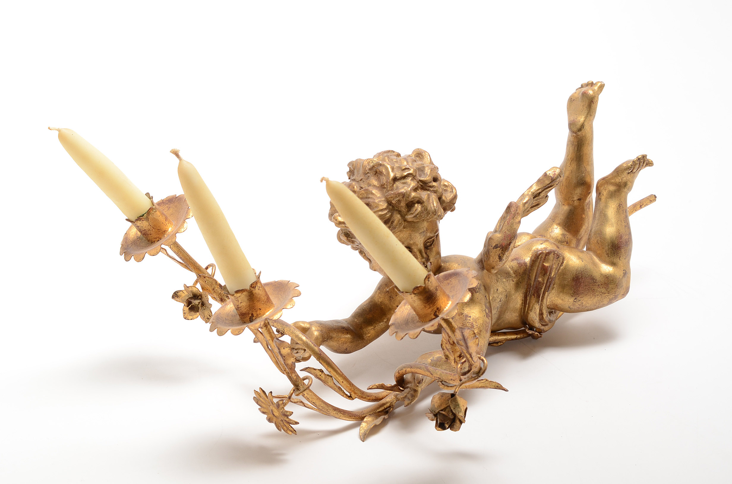 Pair of Wall-Mounted Cupid Candelabras | EBTH