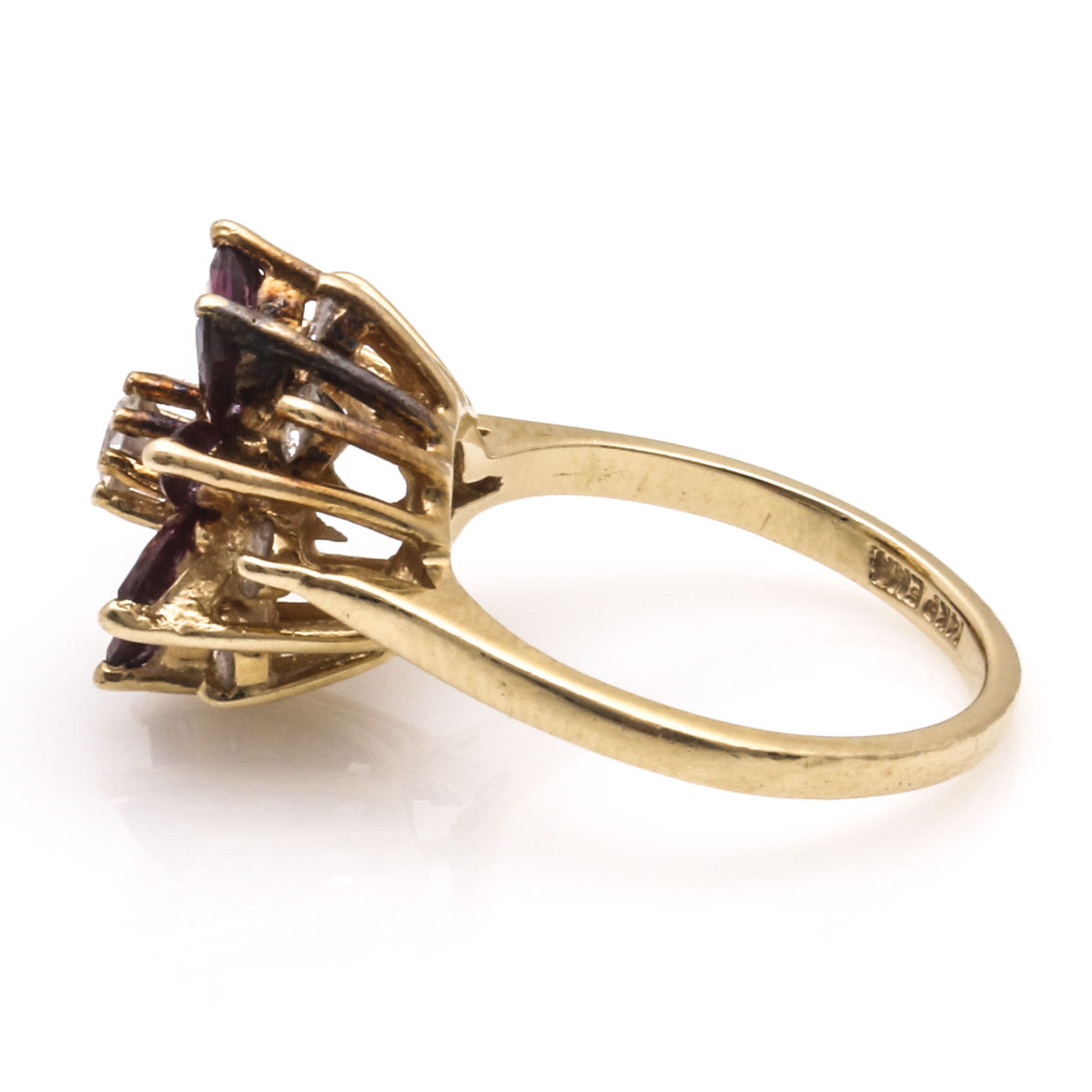 EMA 14K Gold Ruby and Diamond Cocktail Ring | EBTH