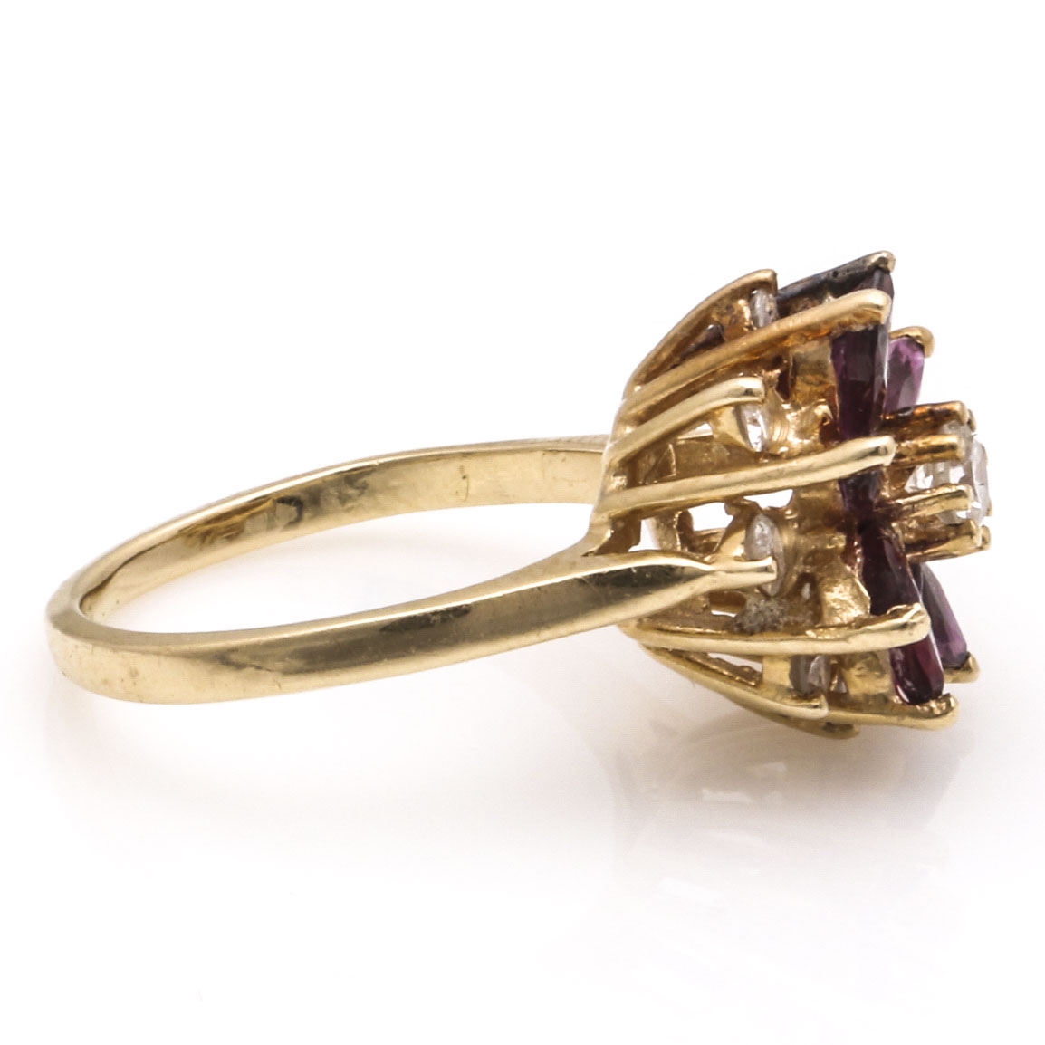EMA 14K Gold Ruby and Diamond Cocktail Ring | EBTH