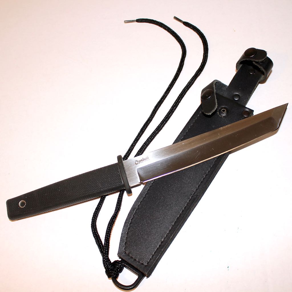 Oyabun Cold Steel Tanto Point Combat Knife with Leather Sheath | EBTH