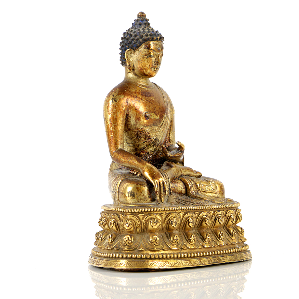 Finely Cast Sino-Tibetan Gautama Buddha Gilt Bronze | EBTH