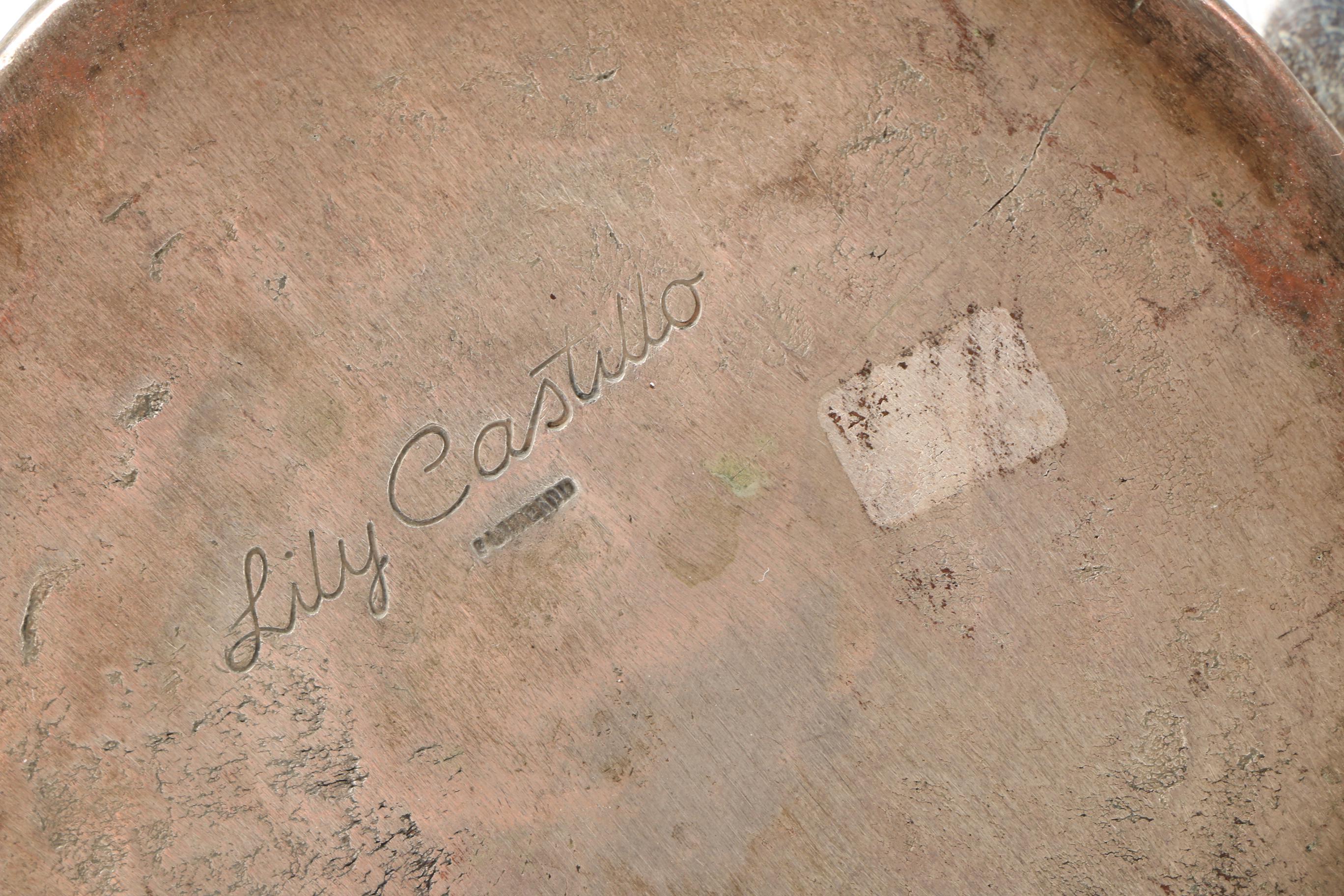 Lilly Castillo Silver Plate Pitcher With Lapis Lazuli Parrot | EBTH
