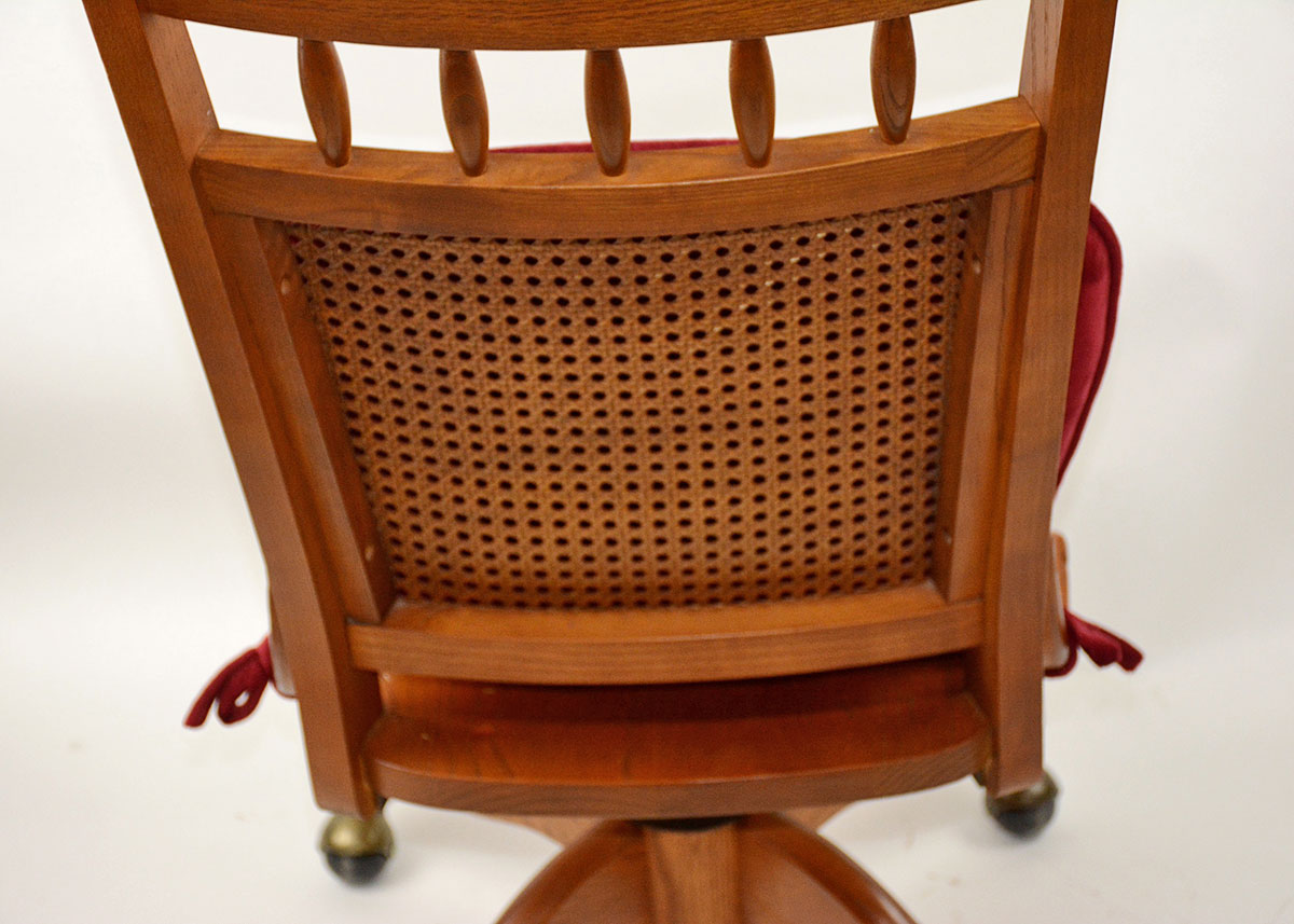 Vintage Oak Cane Back Office Chair | EBTH