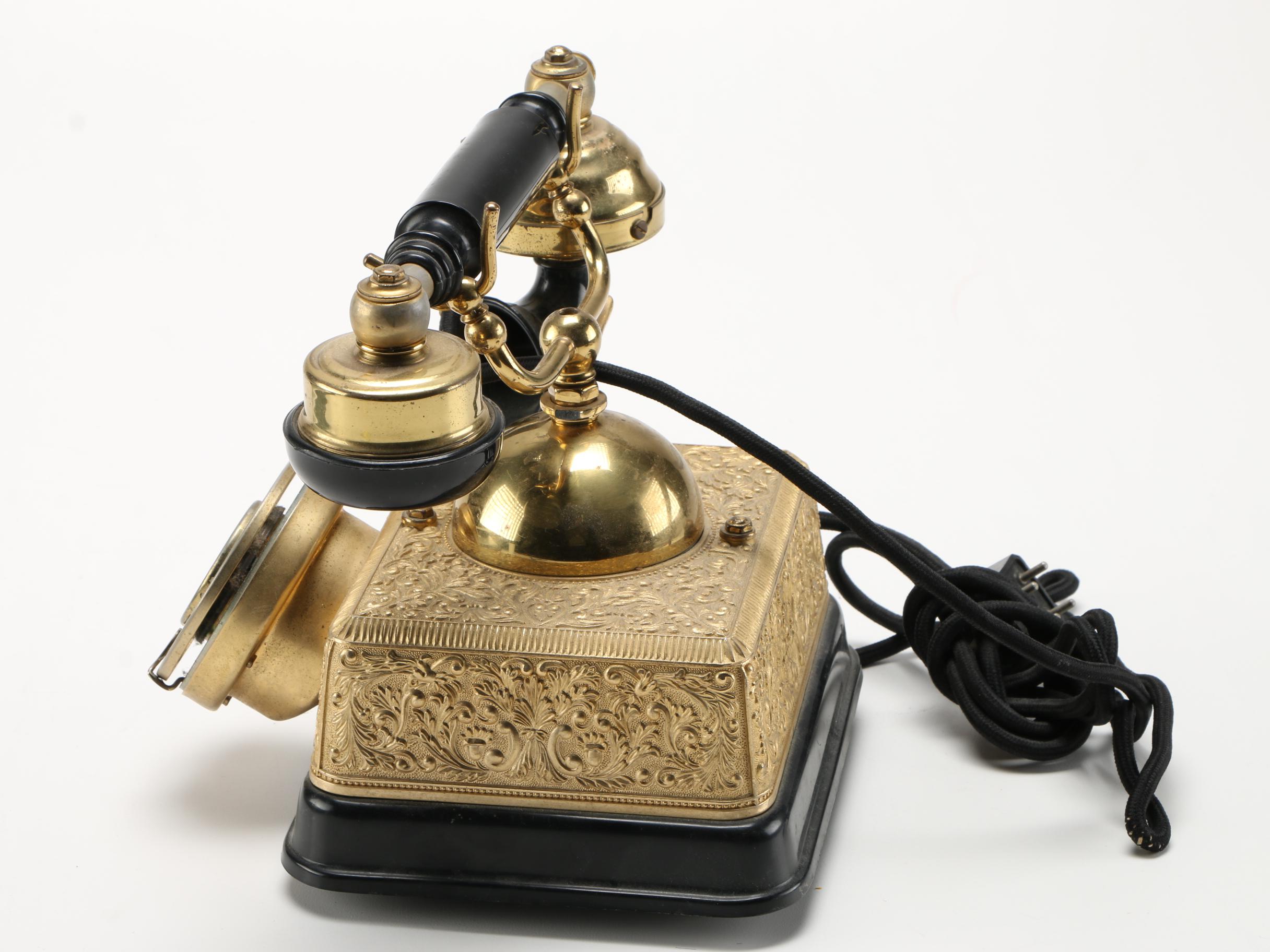 Brass Rotary Cradle Telephone | EBTH