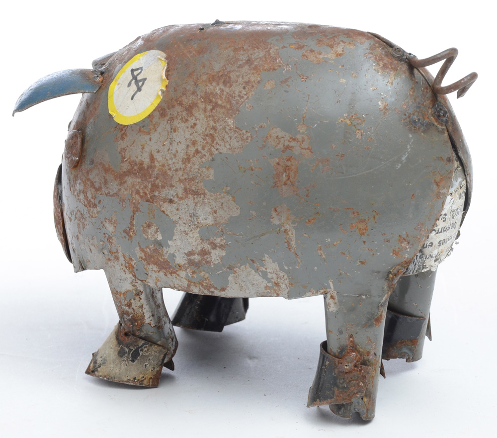 Pair of Scrap Metal Pig Sculptures | EBTH