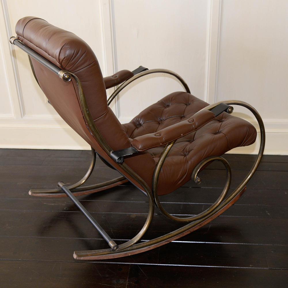 Brown Leather Rocking Chair | EBTH