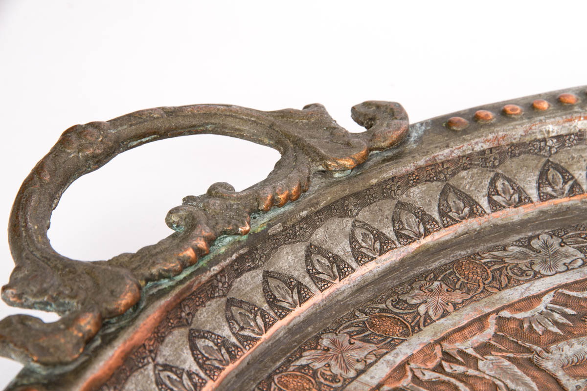 Persian Style Brass and Copper Serving Tray | EBTH