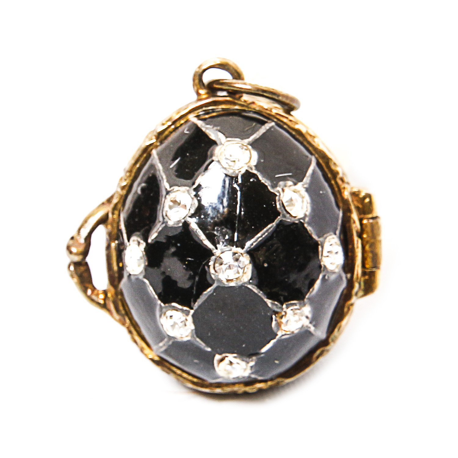 Vintage Sterling Silver and Enameled Faberge Egg Style Locket | EBTH