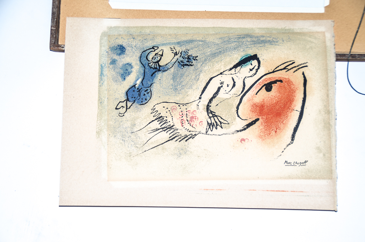 Color Lithograph of Marc Chagall's Greeting Card for Aime Maeght | EBTH