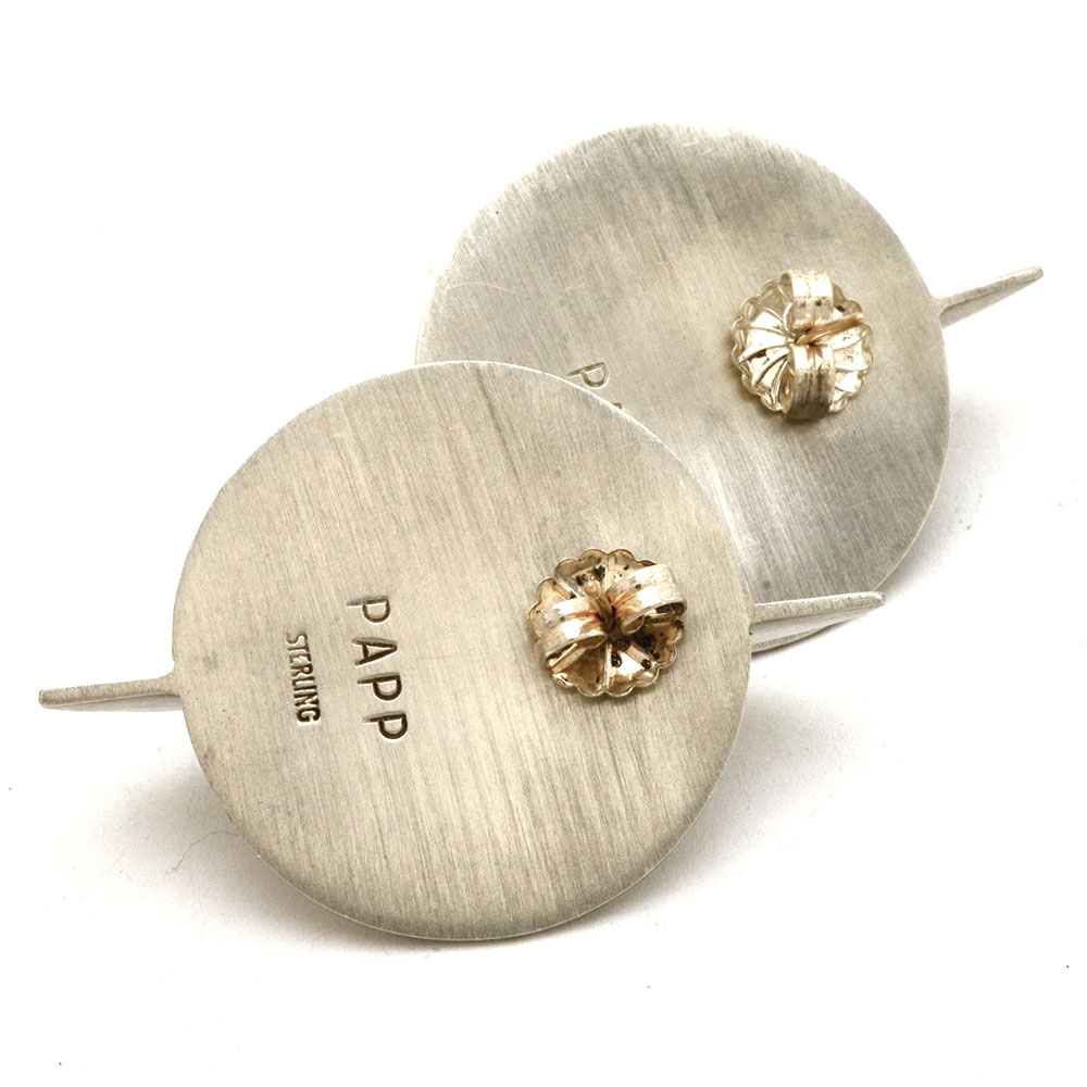 Anthony Papp of New York Sterling Silver Pierced Earrings in Modern ...