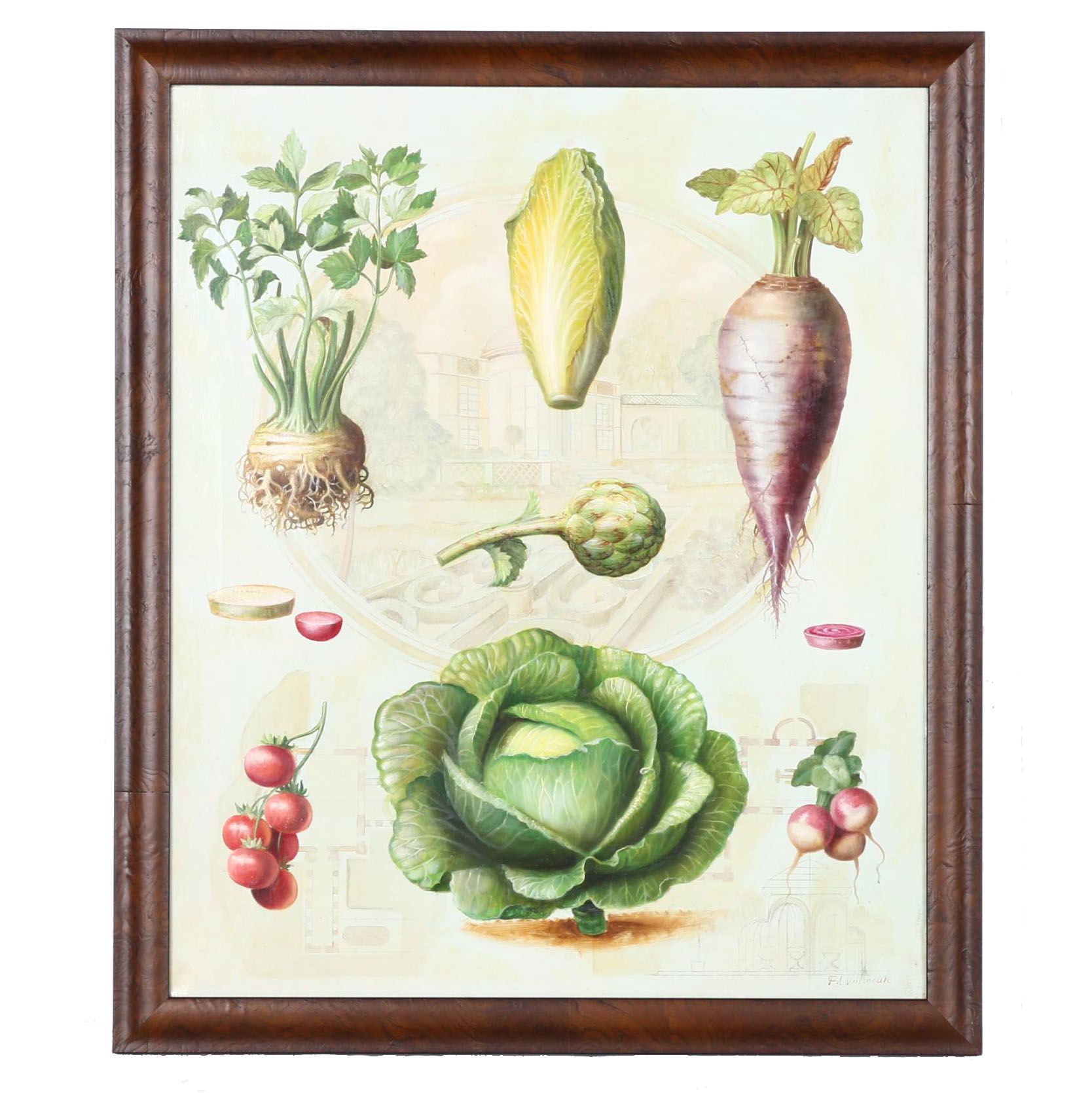 Original Botanical Oil Painting by Fabrice de Villeneuve | EBTH