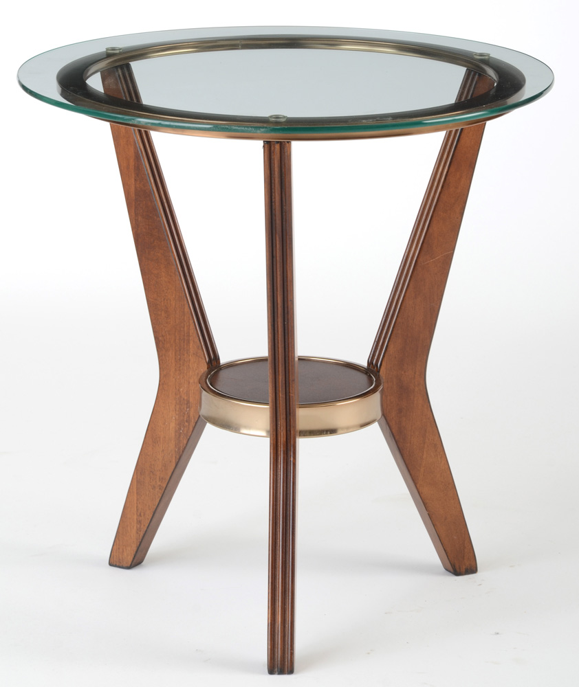 Pair of Modern Style Glass Top Side Tables | EBTH