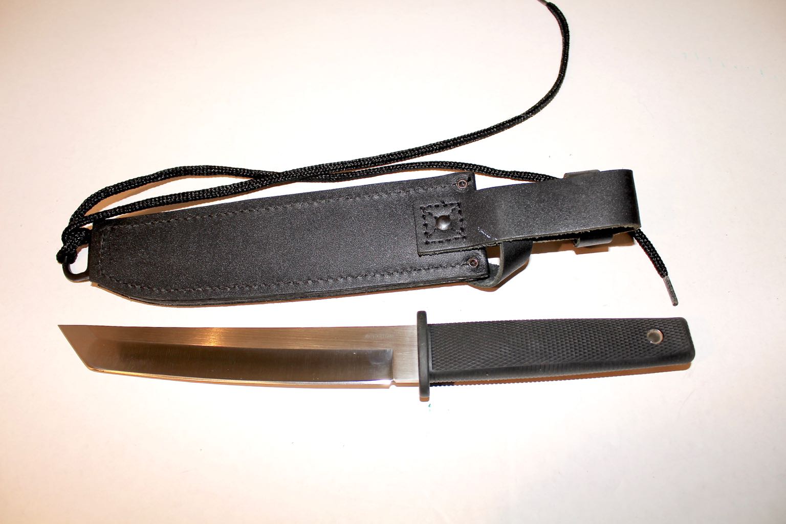 Oyabun Cold Steel Tanto Point Combat Knife with Leather Sheath | EBTH
