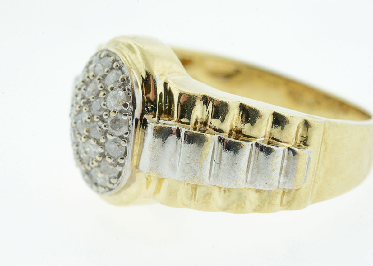 Men's Gold and Diamond Rolex Style Ring | EBTH