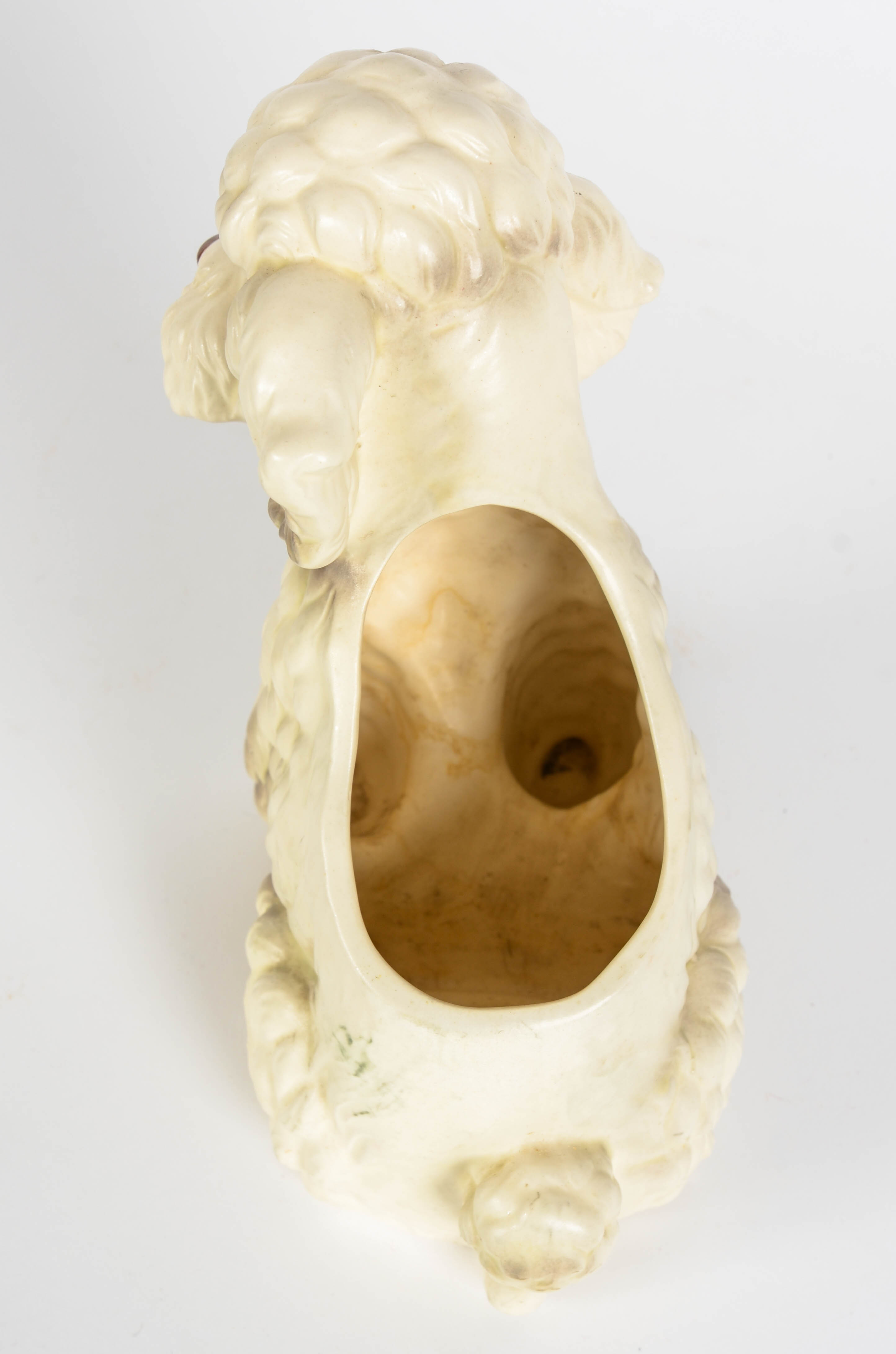 Ceramic Poodle Planter and Black Stone Owl | EBTH