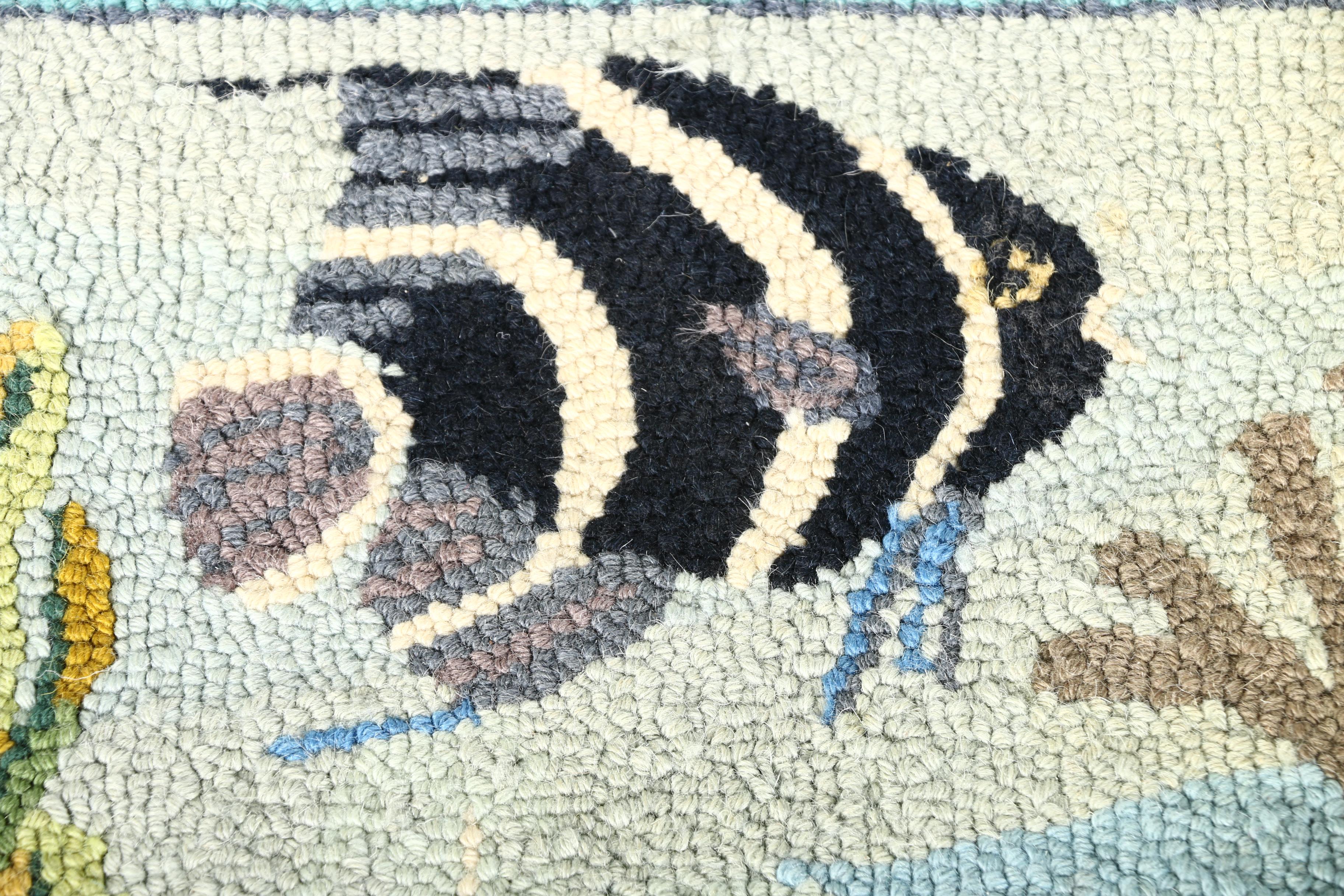 Pair of Claire Murray Hand Hooked Pictorial Rugs | EBTH