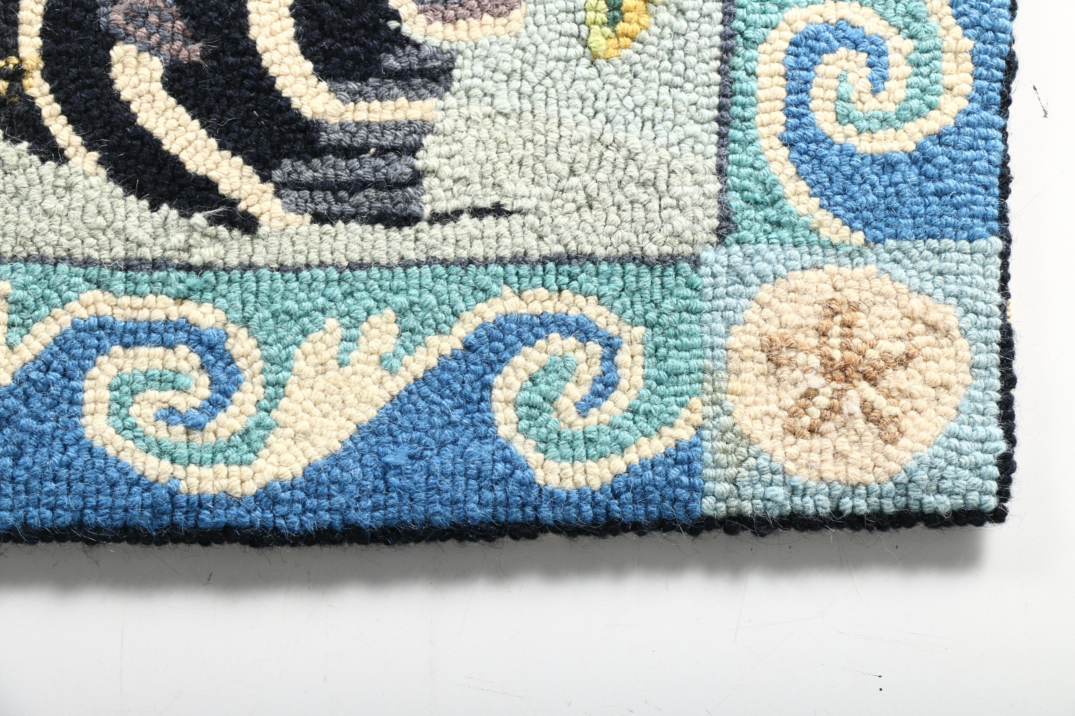Pair of Claire Murray Hand Hooked Pictorial Rugs | EBTH