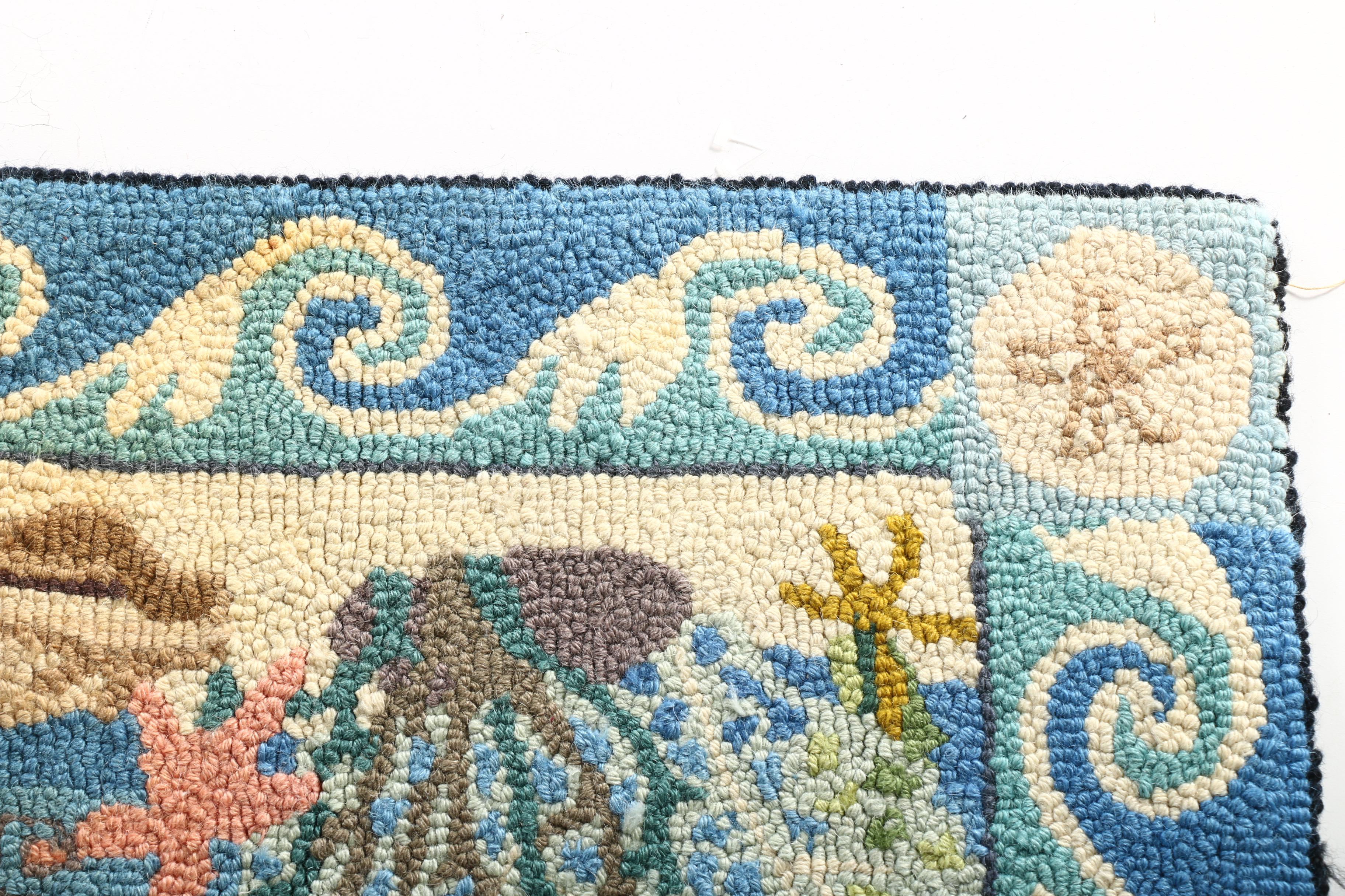 Pair of Claire Murray Hand Hooked Pictorial Rugs | EBTH