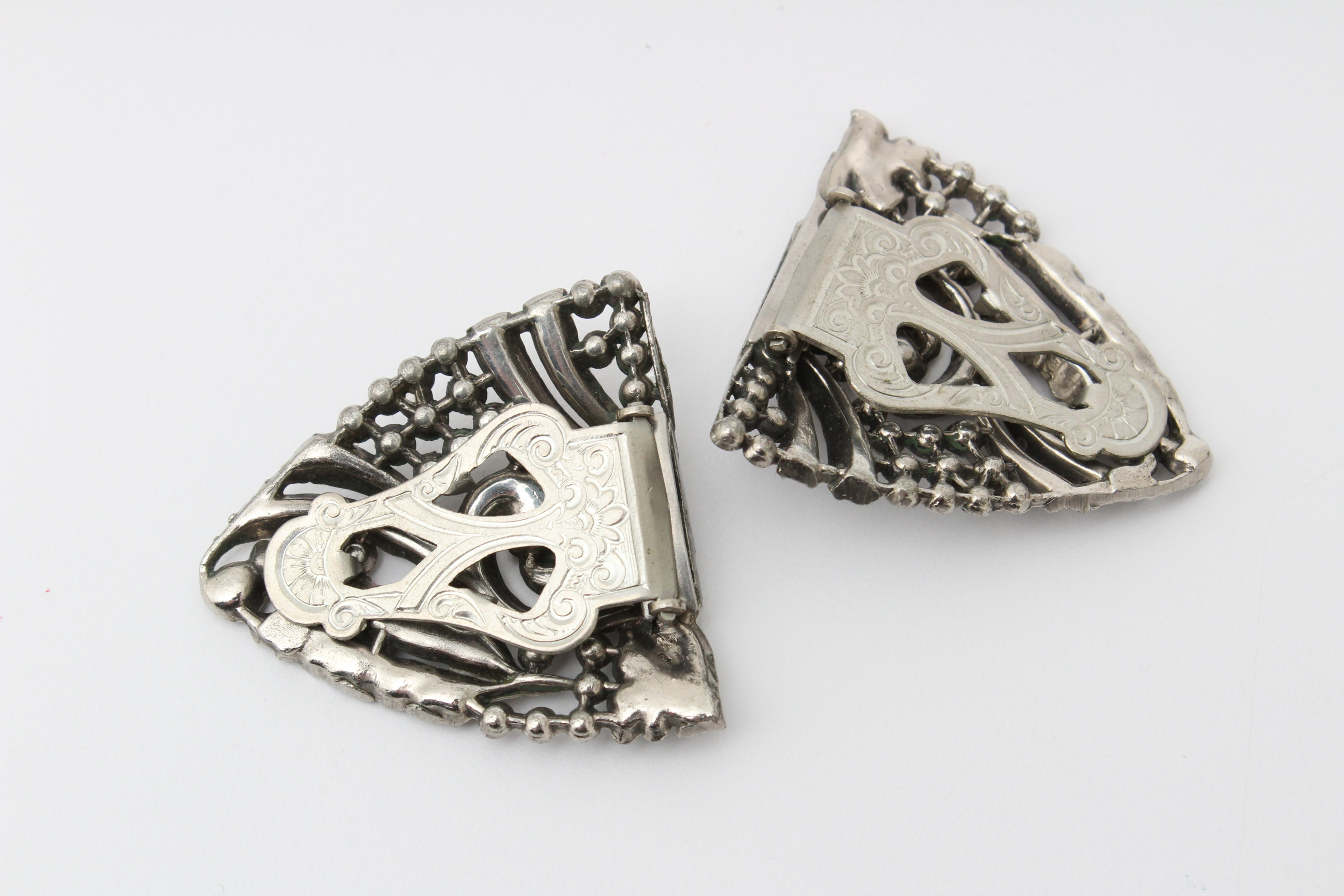 Art Deco Marcasite Gemstone Dress Clips | EBTH