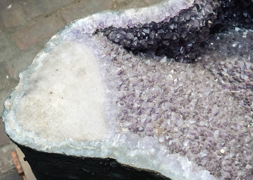 Amethyst Geode Table with Round Glass Top | EBTH