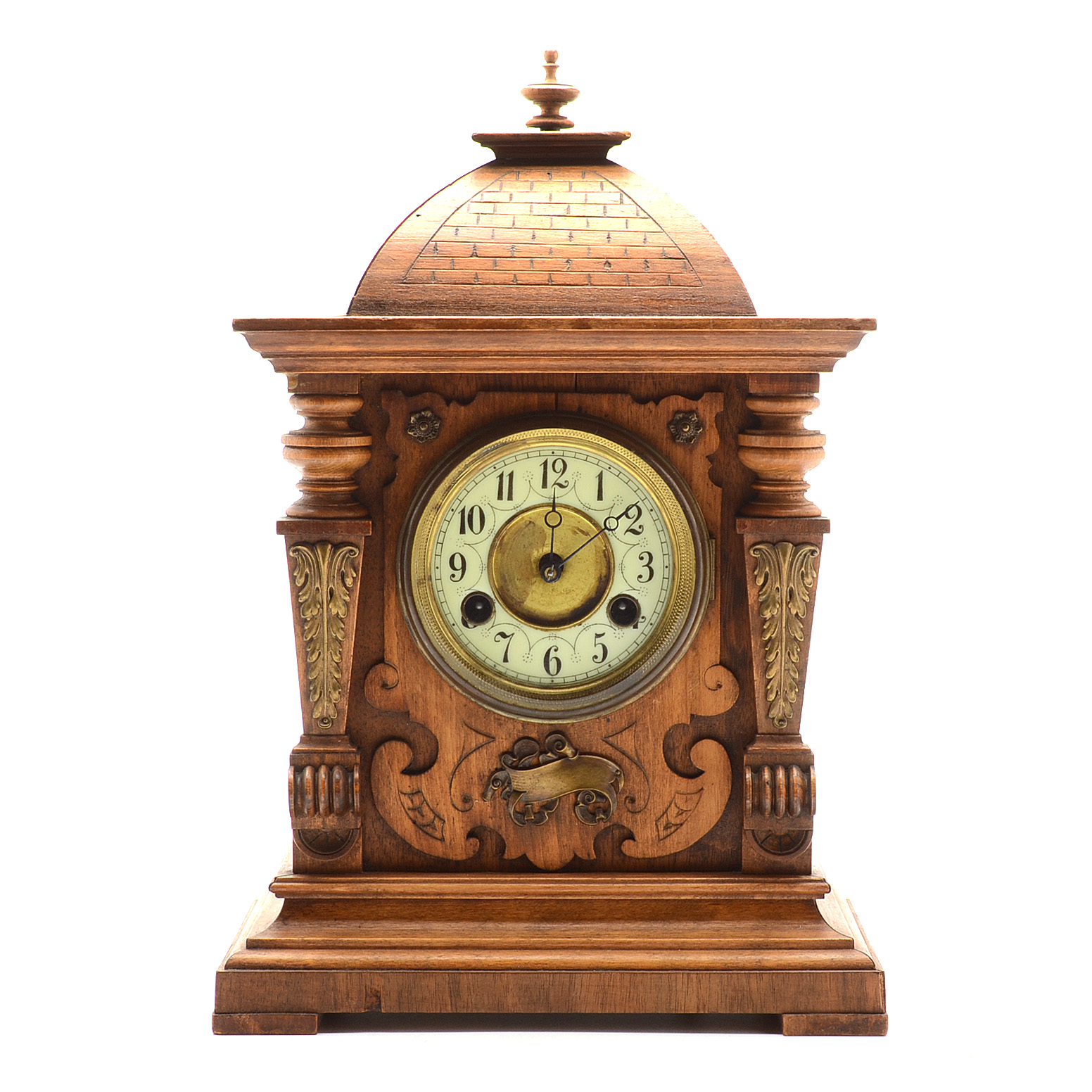 Antique Baduf Walnut Mantel Clock | EBTH