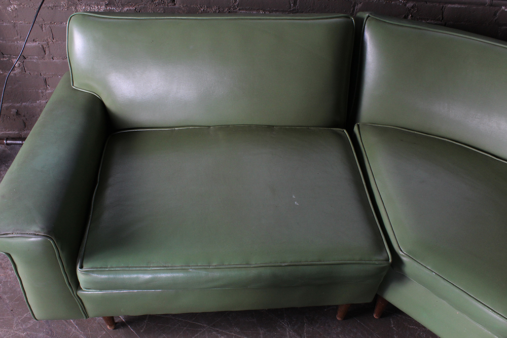 Mid-Century Modern Green Vinyl Sectional | EBTH