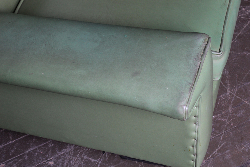 Mid-Century Modern Green Vinyl Sectional | EBTH