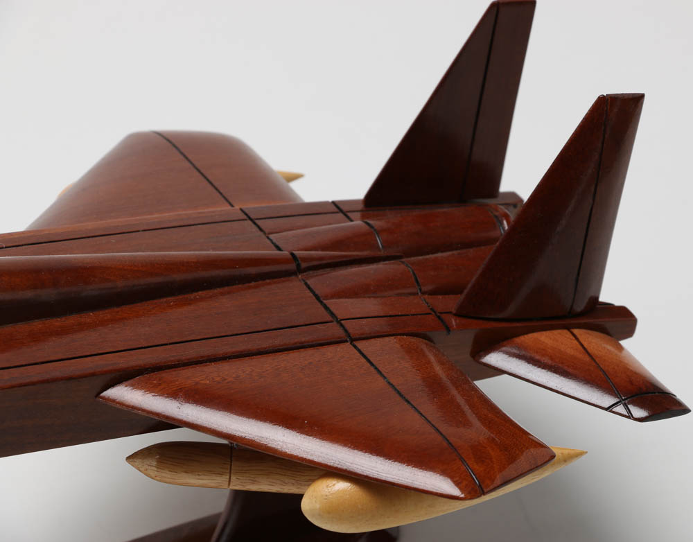 Handcrafted Wooden Fighter Jet Display | EBTH