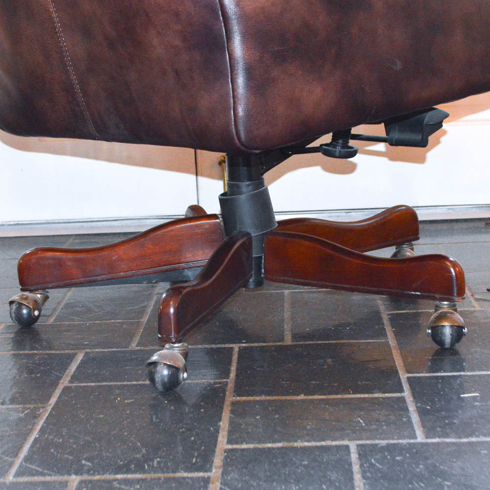 Executive Leather Wingback Office Chair | EBTH