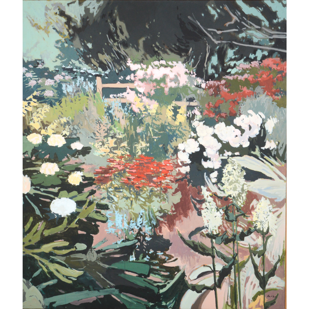 Robert Dash Large Landscape Painting "Rhodos, Peonies, Roses" | EBTH