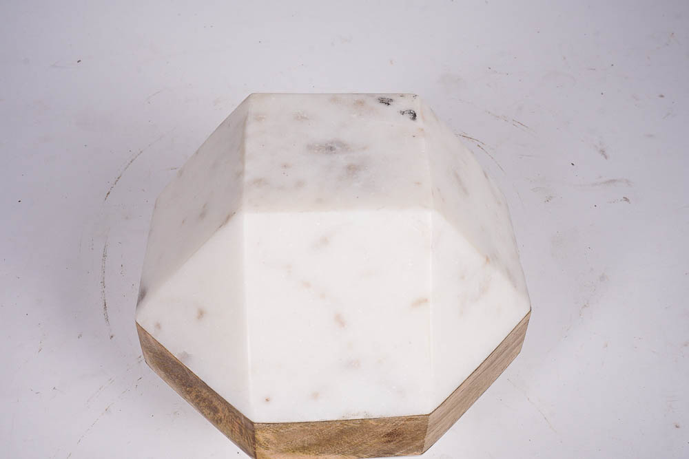 Marble and Wood Expanded Cube | EBTH