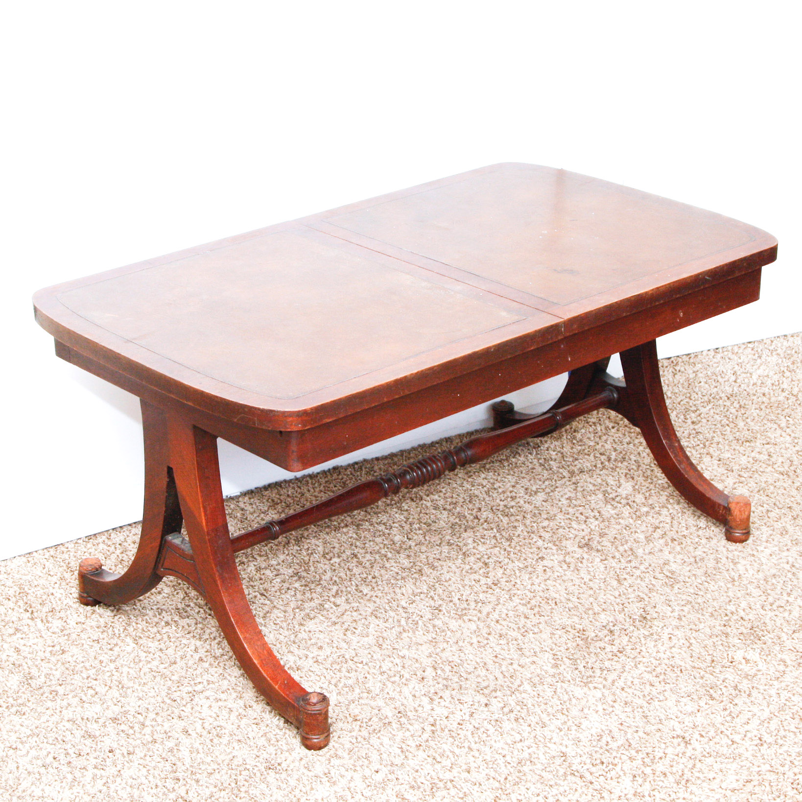 Vintage Federal Style Coffee Table With Built-In Humidor | EBTH