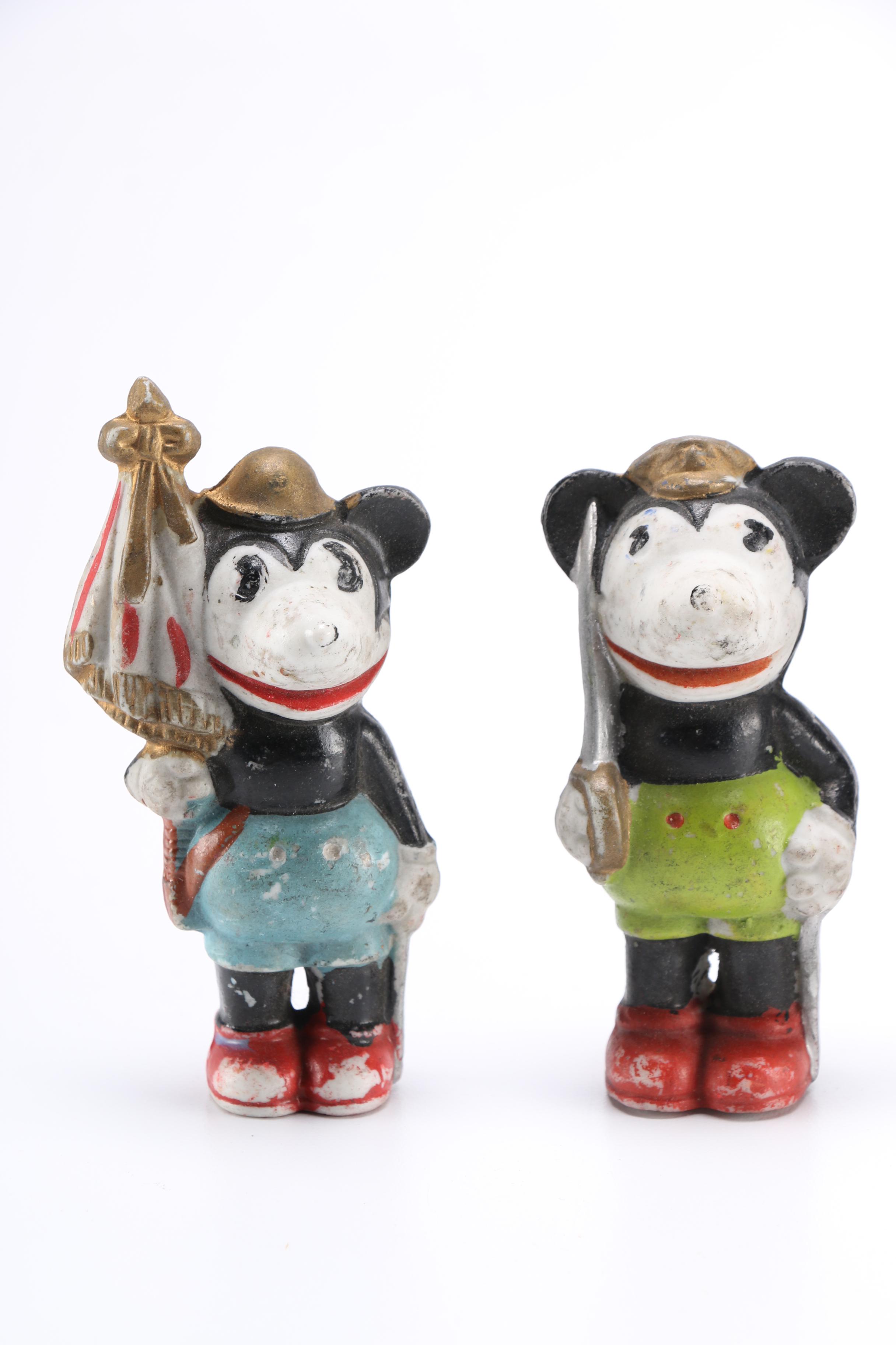 1930s Disney Mickey Mouse Soldier Bisque Figurines | EBTH