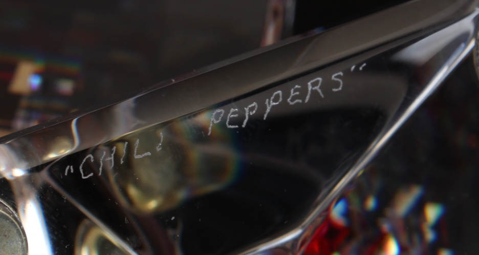 Jon Kuhn Optical Glass Sculpture "Chili Peppers" | EBTH