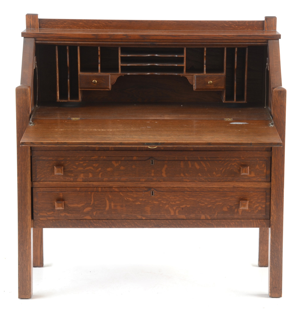 Mission Style Oak Secretary Desk | EBTH