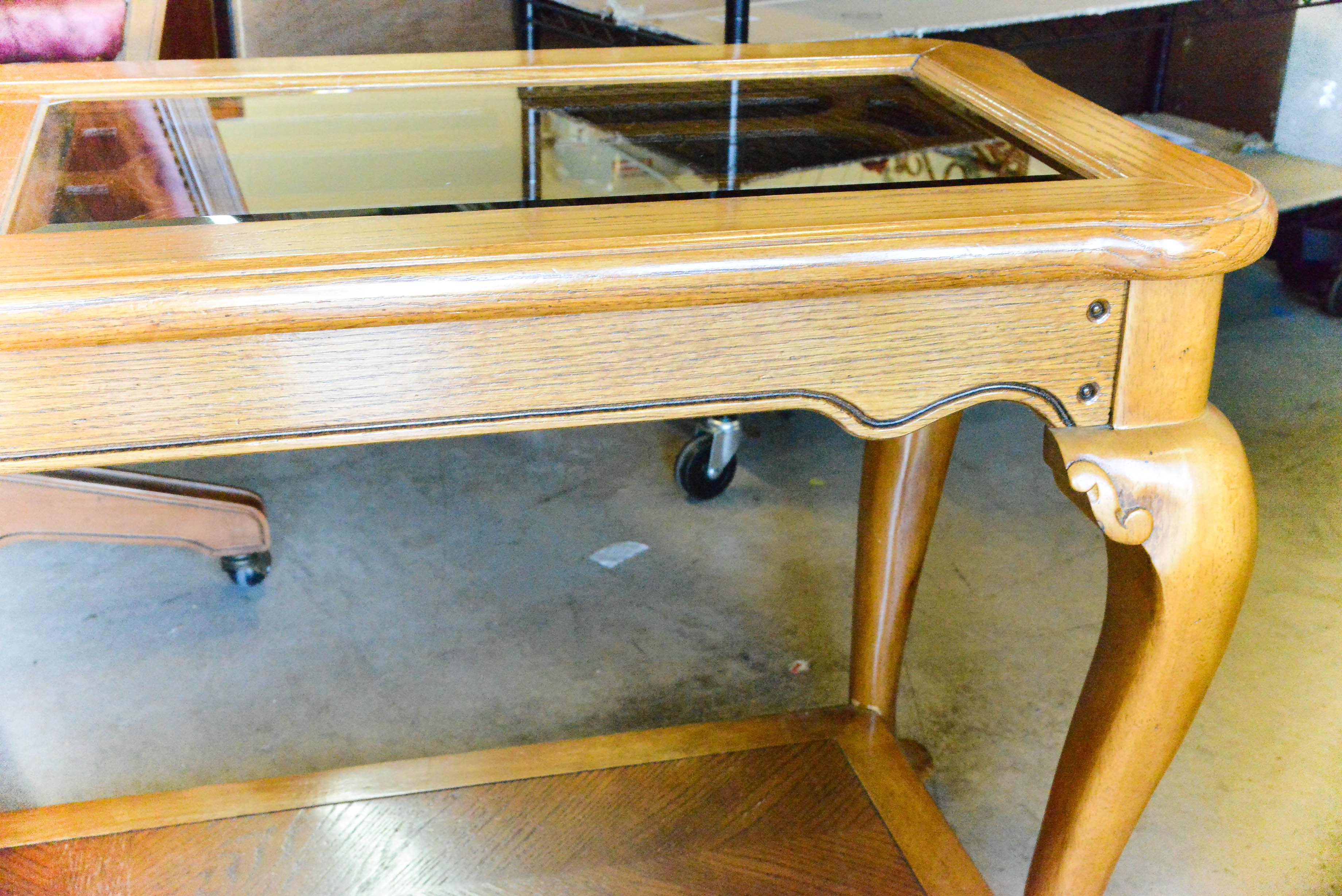 Country French Sofa Table with Glass Top | EBTH