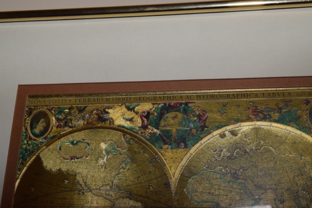 Framed Gold Foil World Map | EBTH