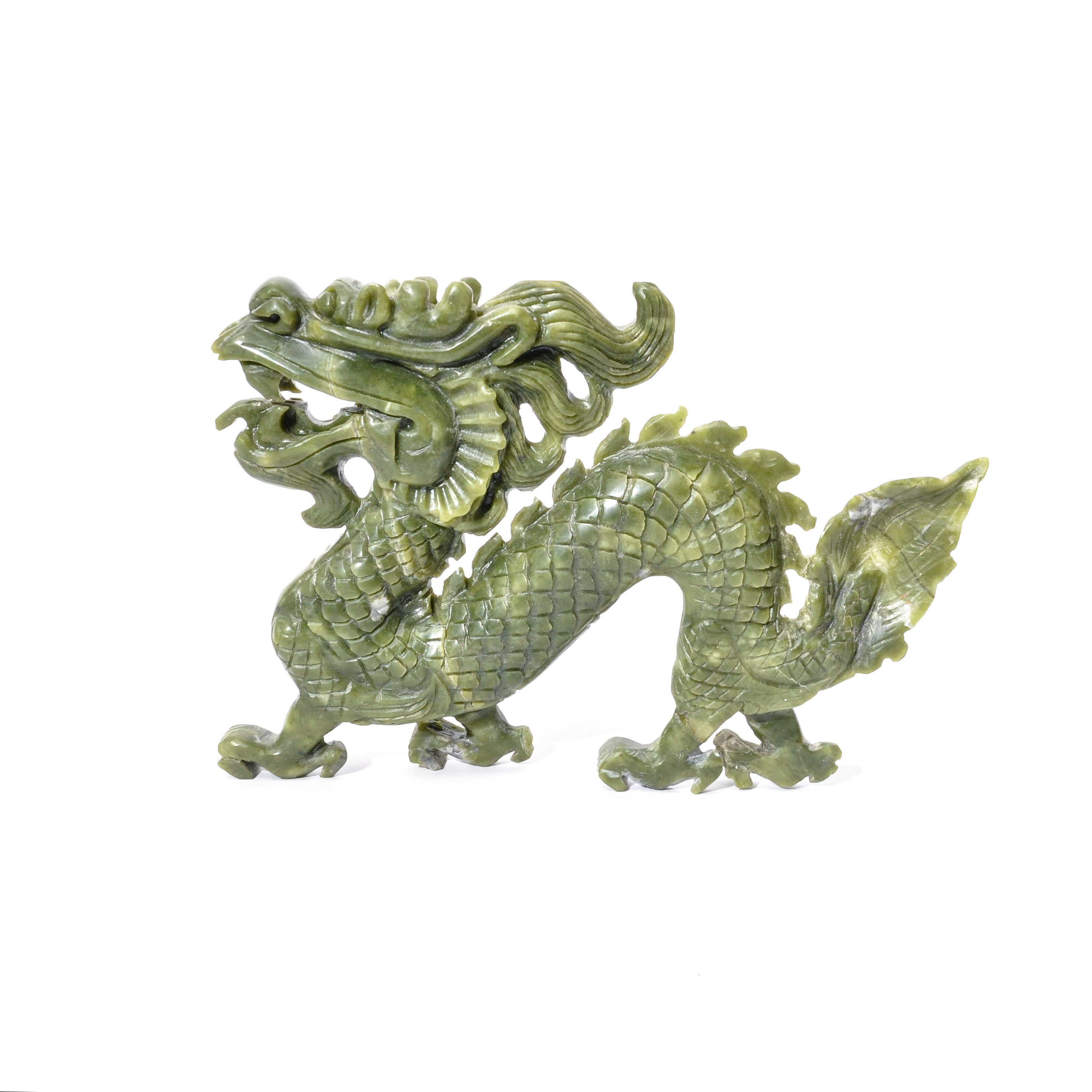 Chinese Carved Jadeite Dragon | EBTH
