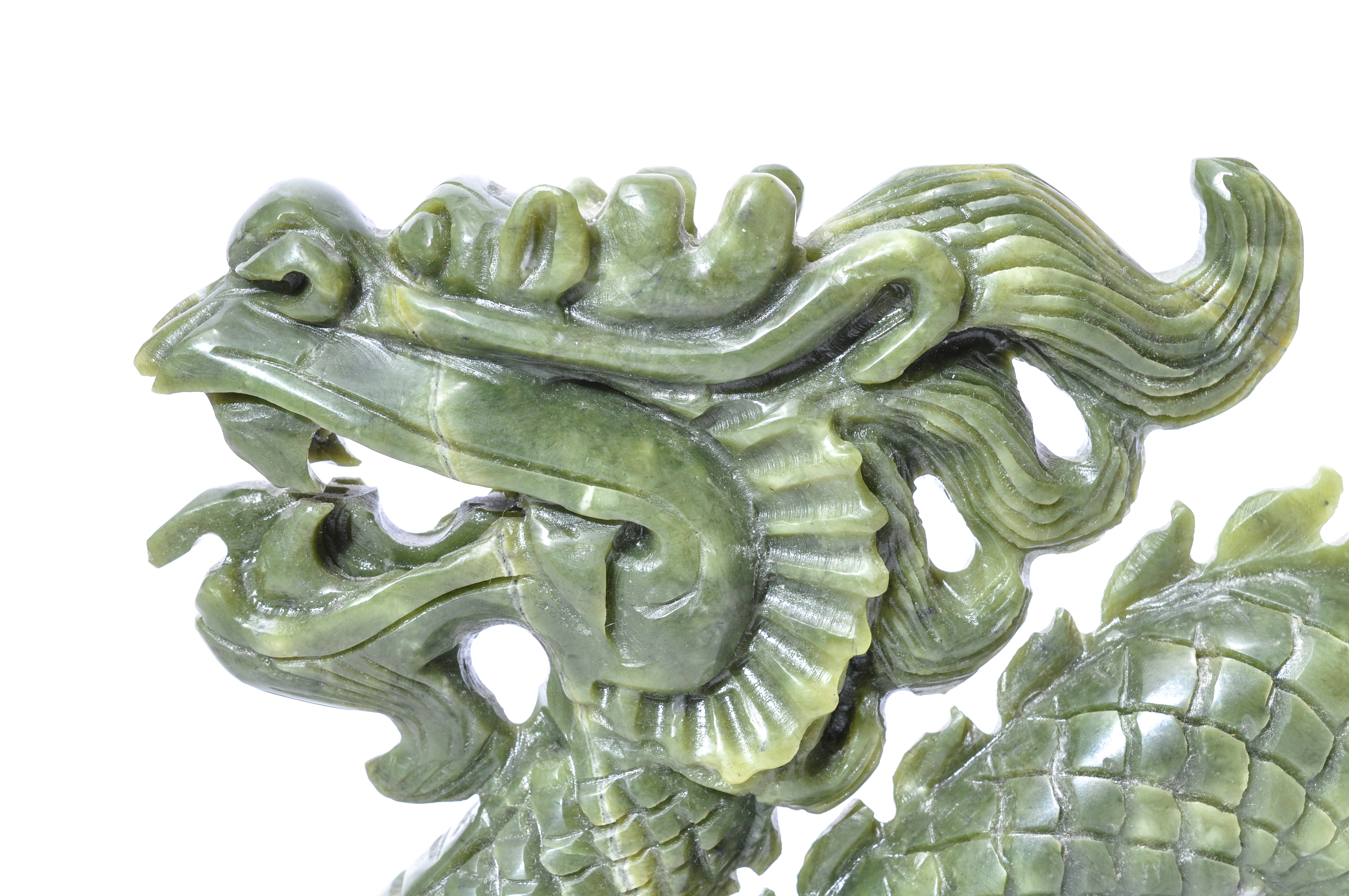 Chinese Carved Jadeite Dragon | EBTH