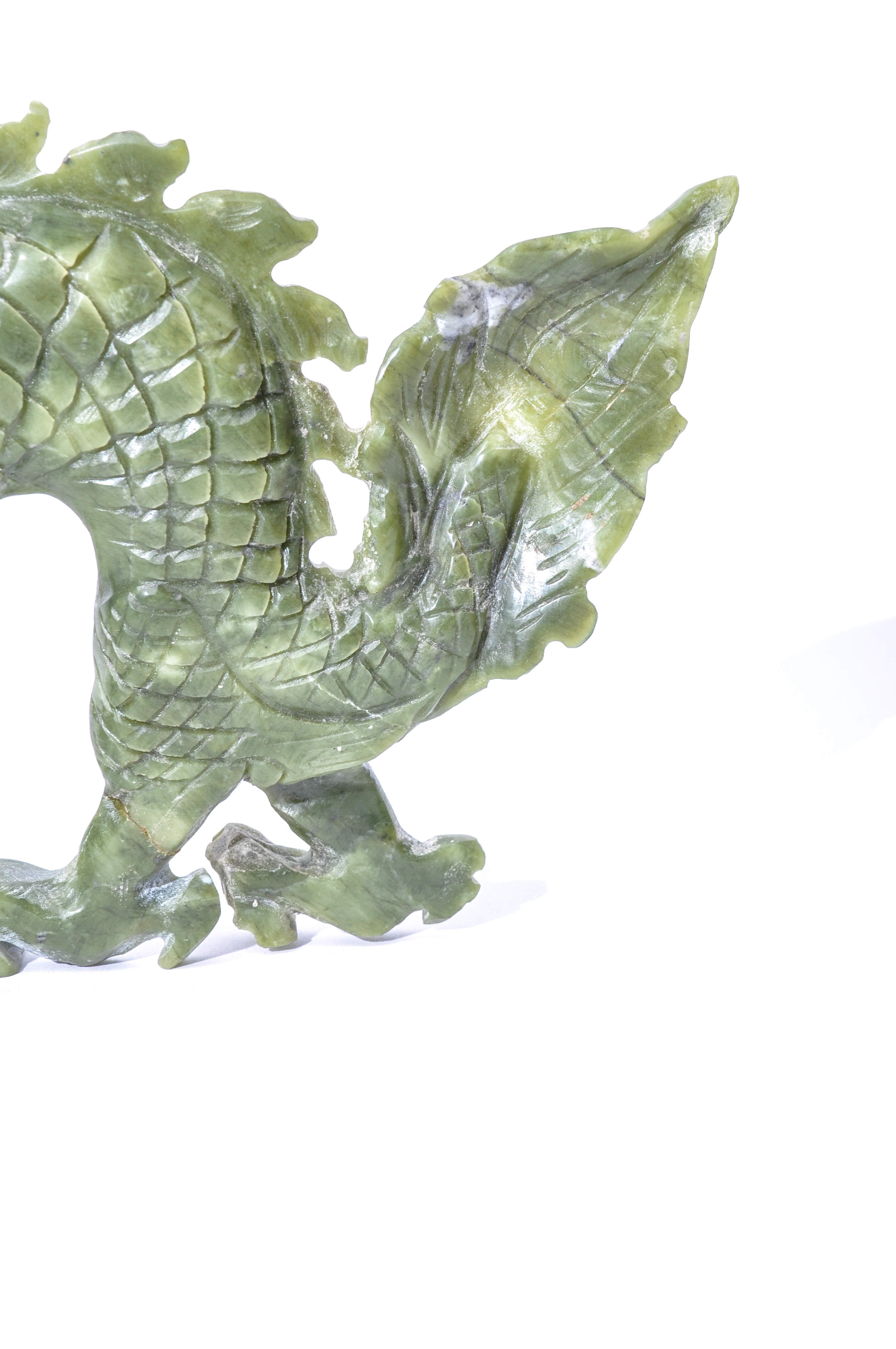 Chinese Carved Jadeite Dragon | EBTH