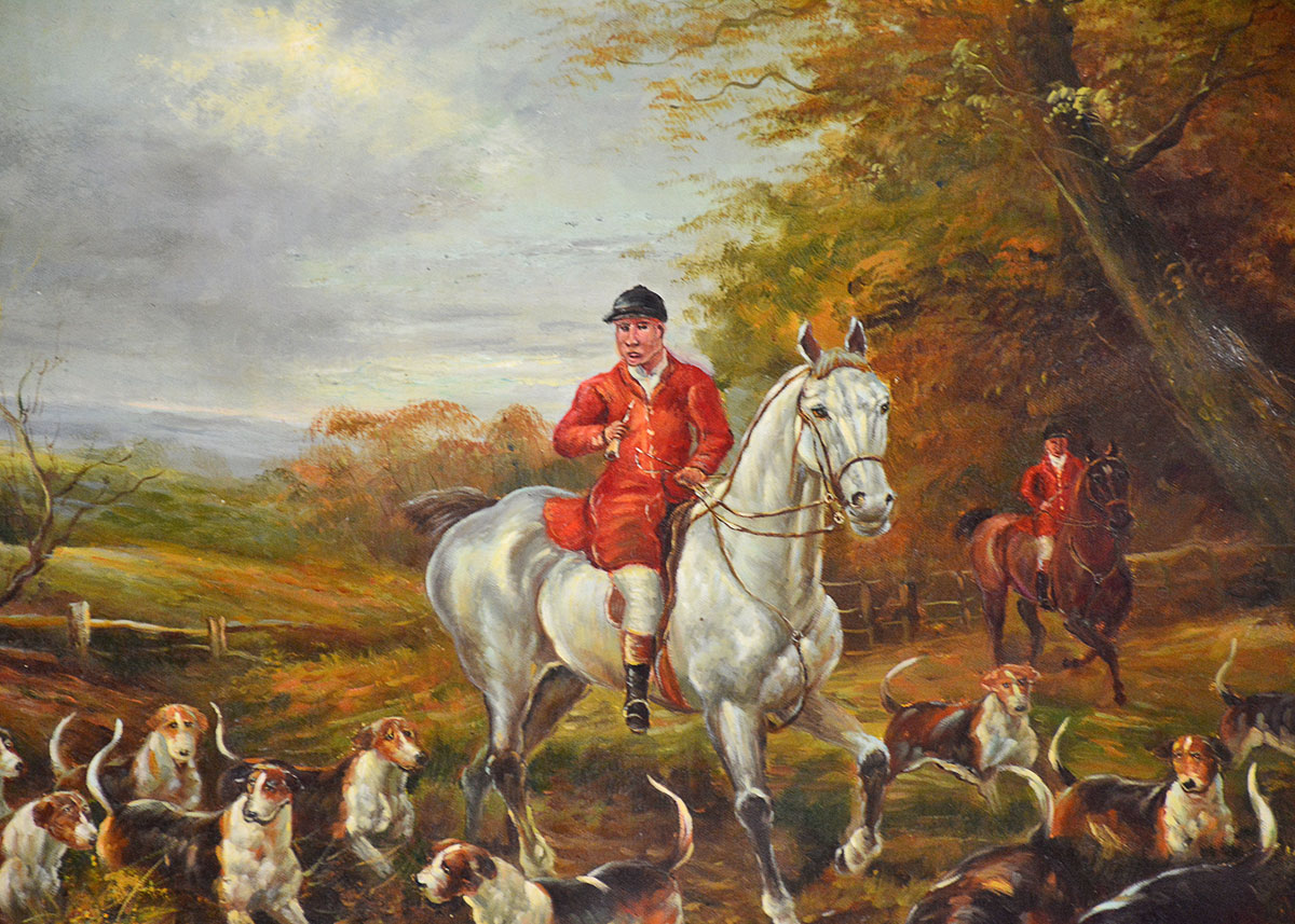 Oil Painting of British Fox Hunt | EBTH