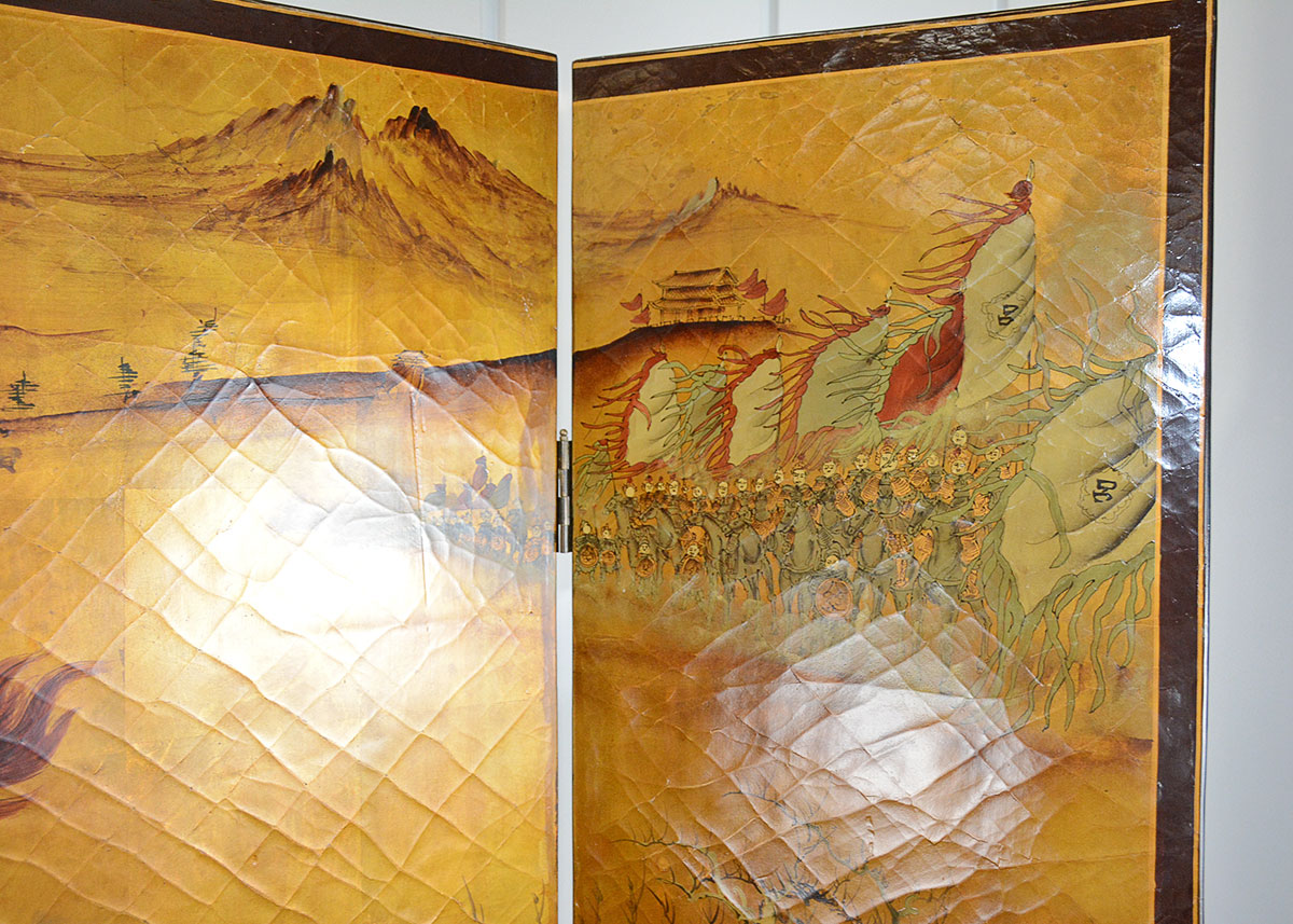 Hand Painted Chinese Six Panel Room Divider | EBTH