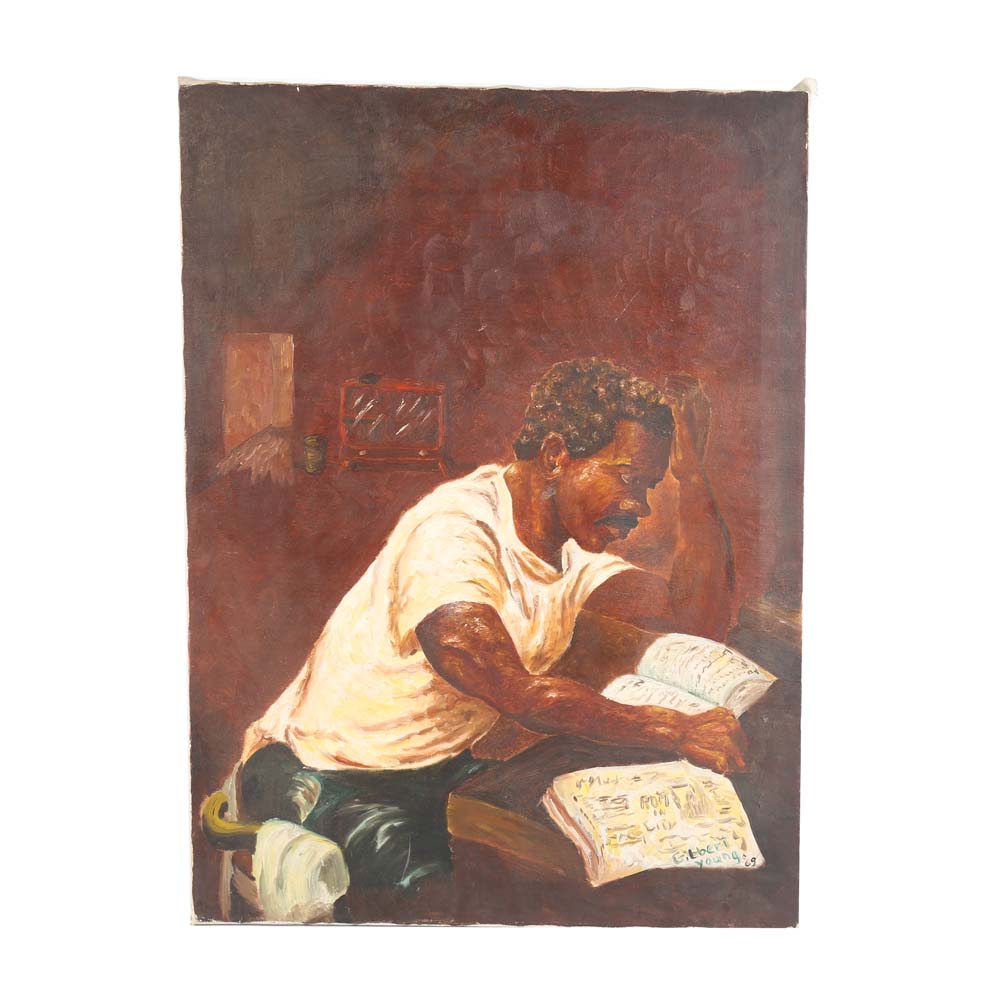 Original Acrylic Painting on Canvas Signed Gilbert Young | EBTH