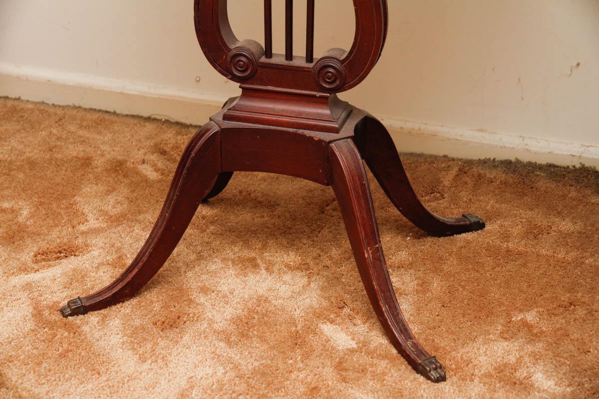 Flip Top Table With Lyre Harp Base | EBTH
