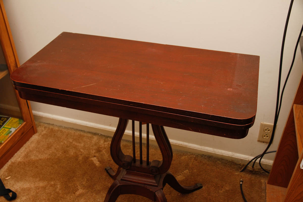 Flip Top Table With Lyre Harp Base | EBTH