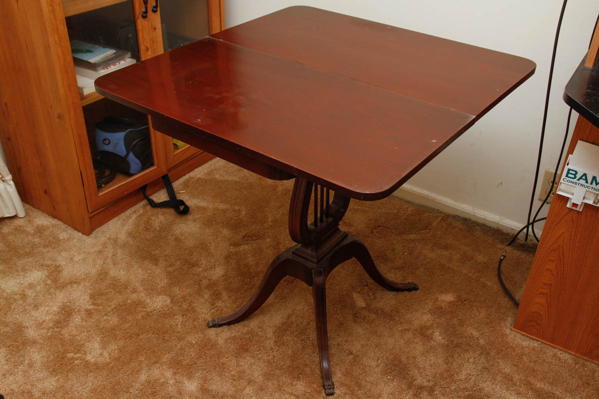 Flip Top Table With Lyre Harp Base | EBTH